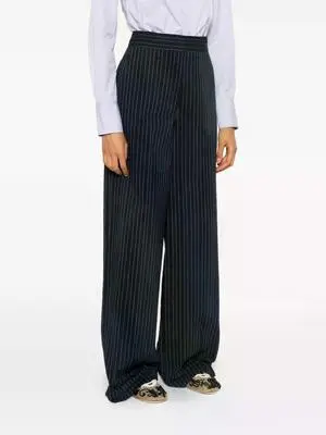 ODEEH Pinstripe Wide-leg Trousers