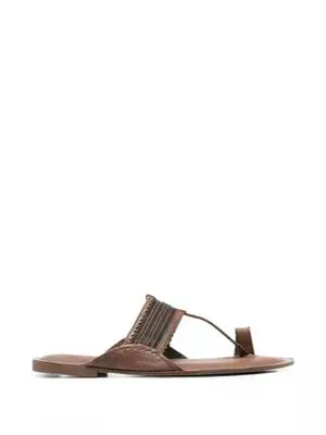 INJIRI Braided Leather Toe-loop Sandals