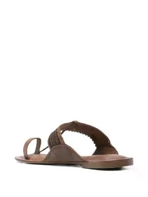 INJIRI Braided Leather Toe-loop Sandals