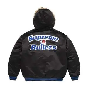 Supreme X Mitchell & Ness Ss26 Teams Hooded Satin Varsity Jacket