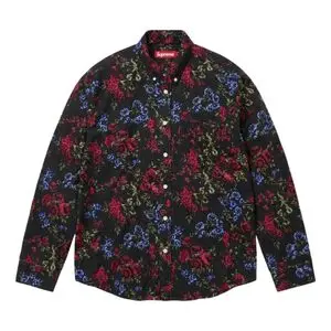 Supreme Ss26 Floral Flannel Shirt - Black