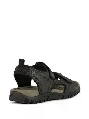 Geox Perforated Touch-strap Sandals - Black