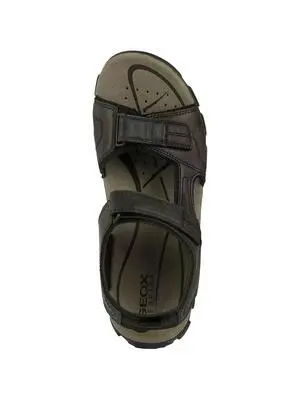Geox Perforated Touch-strap Sandals - Black