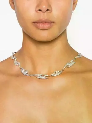 DARKAI Crystal Embellished Flame Necklace