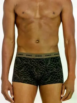 DIESEL® Graphic-print Three-pack Boxer Briefs - Black