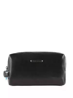 PIQUADRO Leather Wash Bag - Black