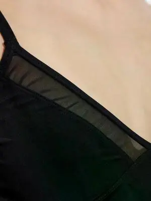 HEIST Sheer Mesh-panelled V-neck Bodysuit