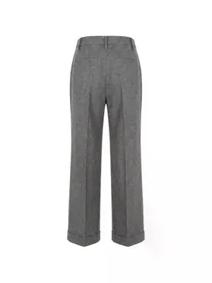 Brunello Cucinelli Pressed Crease Turn-up Trousers - Grey