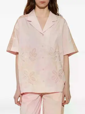 Adidas Floral Embroidered Short-sleeved Shirt