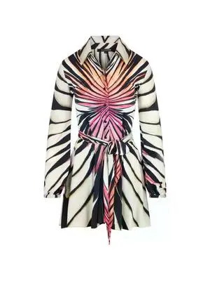 Roberto Cavalli Printed Mini Shirt Dress - Neutrals