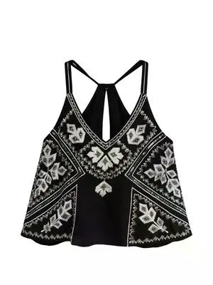 PAHIESA FORMENTERA Embellished Embroidered Top