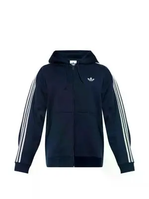 Adidas Logo Embroidered Hoodie - Blue
