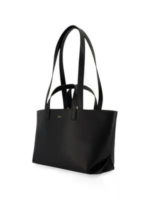 A.p.c. Smooth Leather Drummer Tote Bag - Black