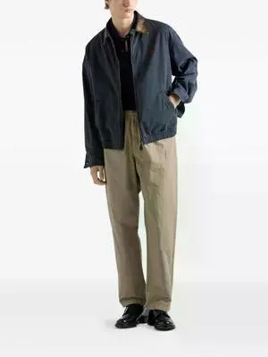 Prada Wide-leg Linen-blend Pants With Elasticated Waistband