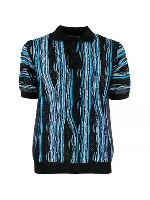 LORENZONI Abstract-knit Polo Shirt