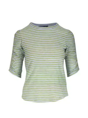Veronica Beard Striped Puff-sleeve Top