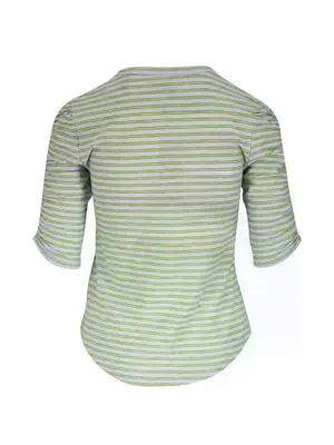 Veronica Beard Striped Puff-sleeve Top