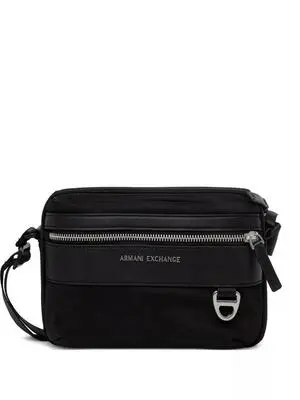 Armani Exchange Logo Plaque Messenger Bag - Black