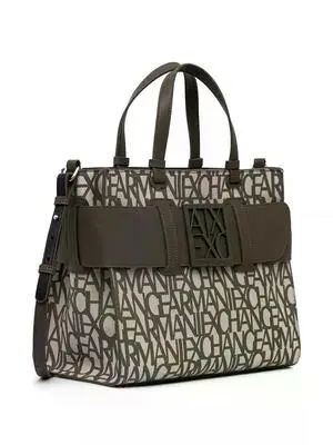 Armani Exchange Logo-print Buckle-detail Tote Bag