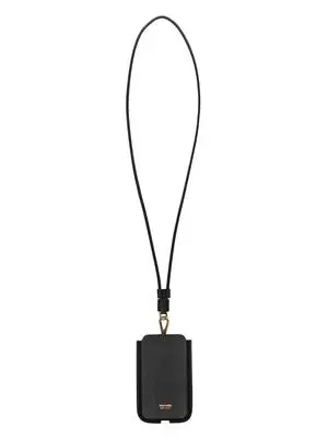 TOM FORD Logo-embossed Neck-strap Phone Case - Black