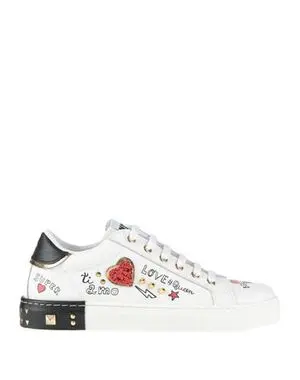 NU2 NEW URBAN SNEAKER Leather Lace-up Sneakers With Stud Embellishments - White