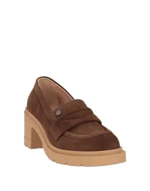 POLLINI Suede Loafers With Block Heel