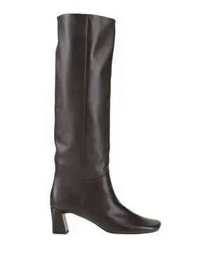 ALYSI Dark Leather Square Toe Boots