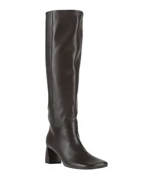ALYSI Dark Leather Square Toe Boots