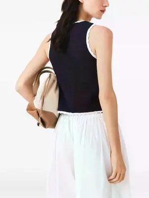 Maje Crochet-knit Cropped Vest