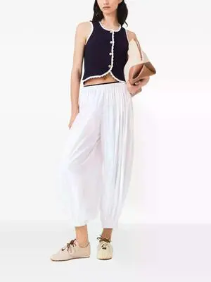 Maje Crochet-knit Cropped Vest - Blue