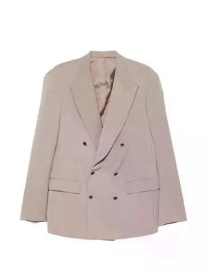 MARSEM Double-breasted Peak-lapels Blazer - Neutrals