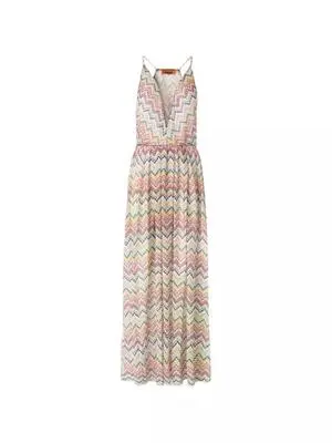 Missoni Zigzag Pattern Maxi Beach Dress - Neutrals