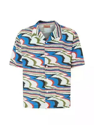 Missoni Abstract-print Short-sleeve Shirt - Blue
