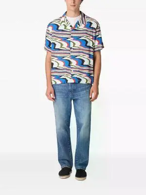 Missoni Bowling Shirt In Viscose With Flame Print