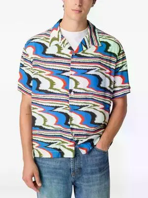 Missoni Bowling Shirt In Viscose With Flame Print