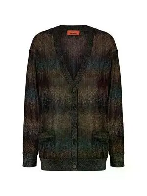 Missoni Zigzag Metallic Thread Cardigan - Brown