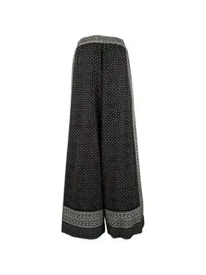 Ermanno Scervino Bandana-print Sequin-embellished Palazzo Pants - Black