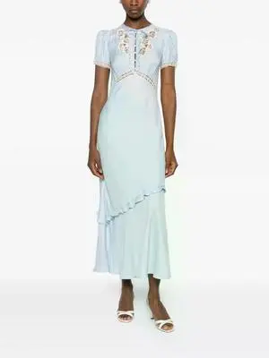 SELF-PORTRAIT Lace-trimmed Midi Dress
