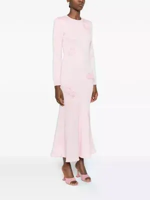 SELF-PORTRAIT Floral Appliqué Maxi Dress