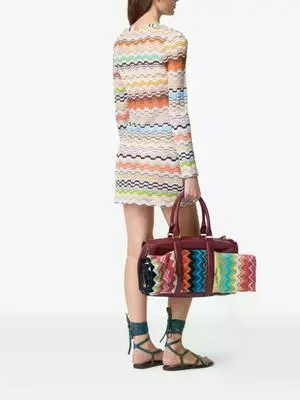 Missoni Zigzag Knit V-neck Mini Dress
