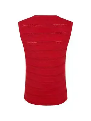 BLUGIRL Sleeveless Pointelle Knit Top - Red
