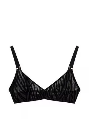 HEIST Flocked Mesh Bralette - Black