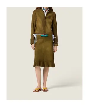 Miu Miu Waxed Suede Jacket - Brown
