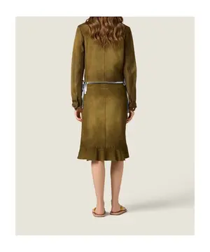 Miu Miu Waxed Suede Jacket - Brown
