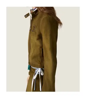 Miu Miu Waxed Suede Jacket - Brown