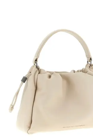 Brunello Cucinelli Small Mellow Leather Cross Bucket Bag