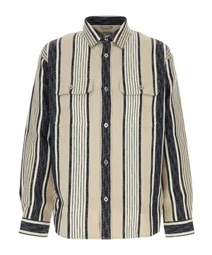 Dior Dioriviera Oblique Sun Stripes Overshirt - Gray/blue