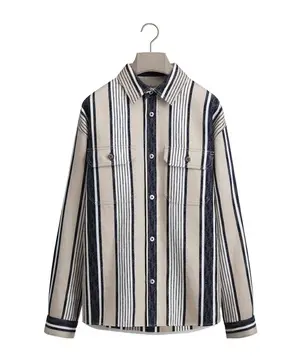 Dior Dioriviera Oblique Sun Stripes Overshirt - Grey/blue