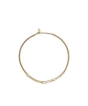 Dior Double Chain Necklace With Cd Logo - Yellow