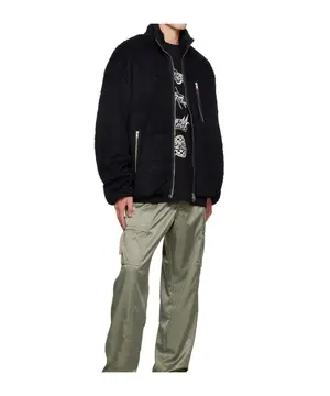 SONG FOR THE MUTE Painted Sherpa Zip-up Jacket